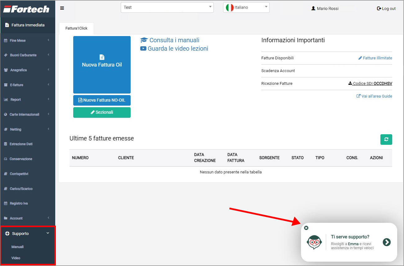 Assistenza - fattura1click